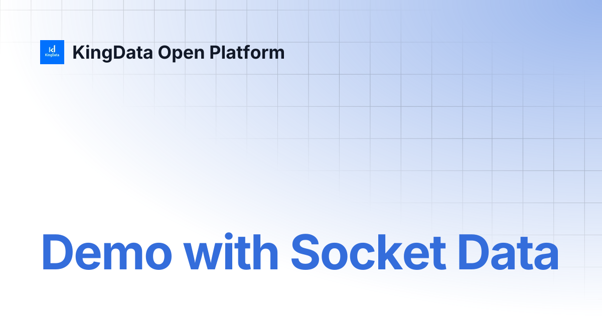 Demo with Socket Data | KingData Open Platform